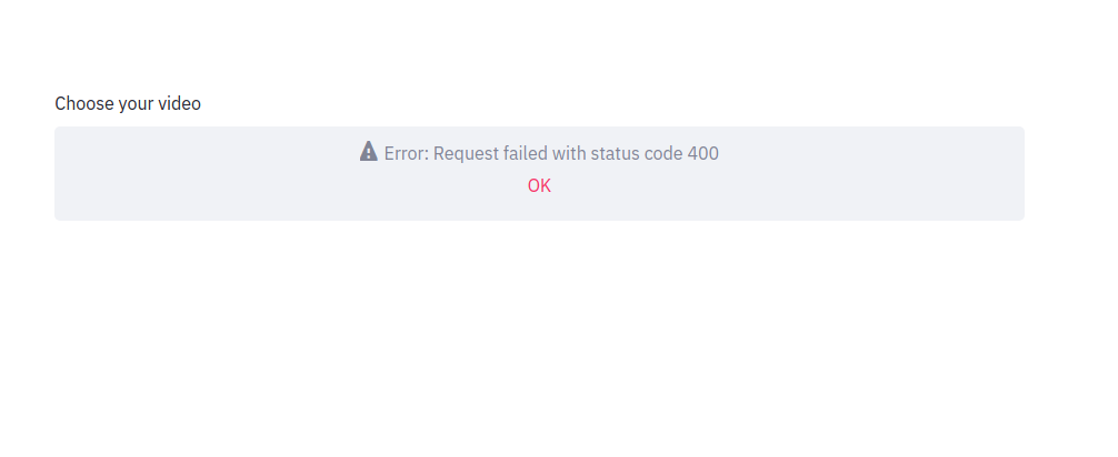 st.file_uploader returns 400 error for files above 100MB · Issue #1522 · streamlit/streamlit ...