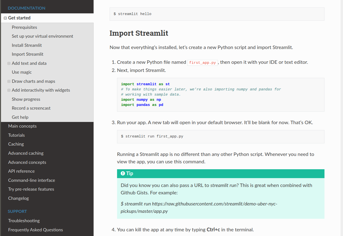 Remove TOC from Getting Started page · Issue #1542 · streamlit/streamlit · GitHub