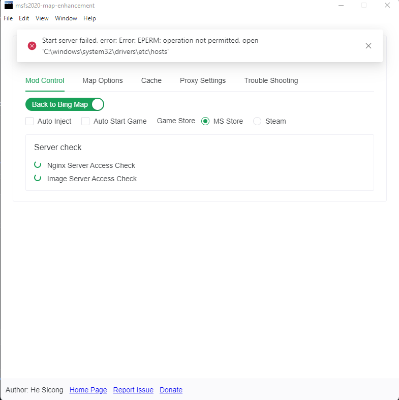 Start server failed, error: Error: EPERM · Issue #94 · derekhe/msfs2020-map-enhancement · GitHub