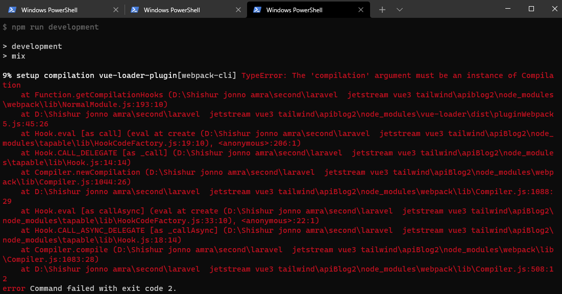Laravel 8 - Mix 6.0.10 - [webpack-cli] TypeError: The 'compilation' argument must be an instance ...