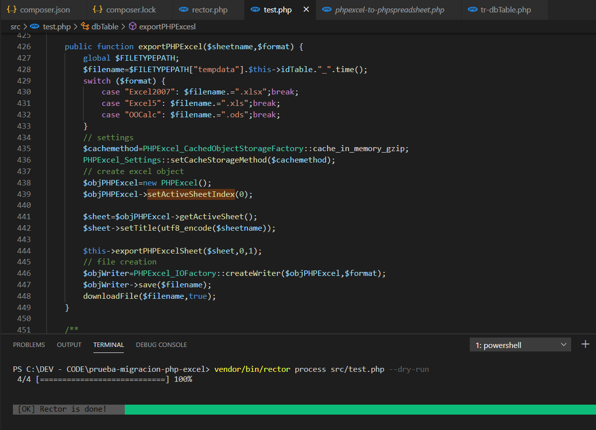 Migration PHPExcel > PHPSpreadsheet not working to me · Issue #6482 · rectorphp/rector · GitHub