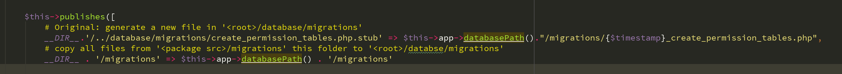 Duplicate migration file · Issue #417 · spatie/laravel-permission · GitHub