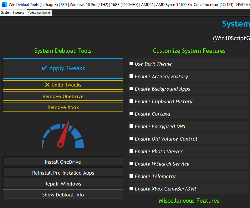 Don't include `OneDrive` and `encrypted DNS` by default · Issue #45 · LeDragoX/Win-Debloat-Tools ...