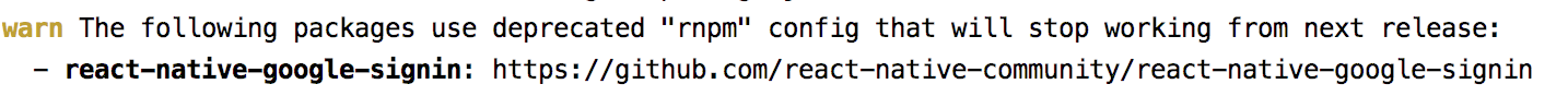 package use deprecated "rnpm" · Issue #691 · react-native-google-signin ...