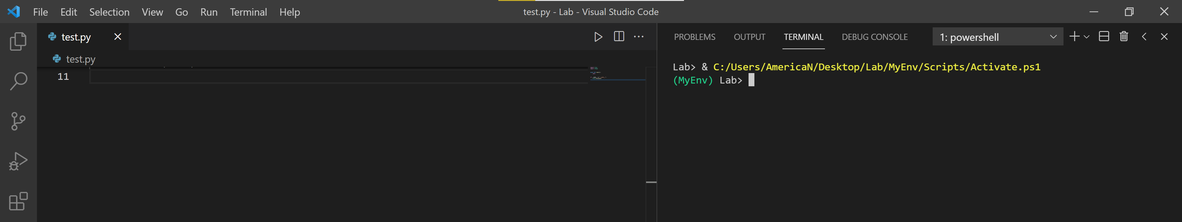 Venv is not activated on already opened terminal on start up when `python.terminal ...