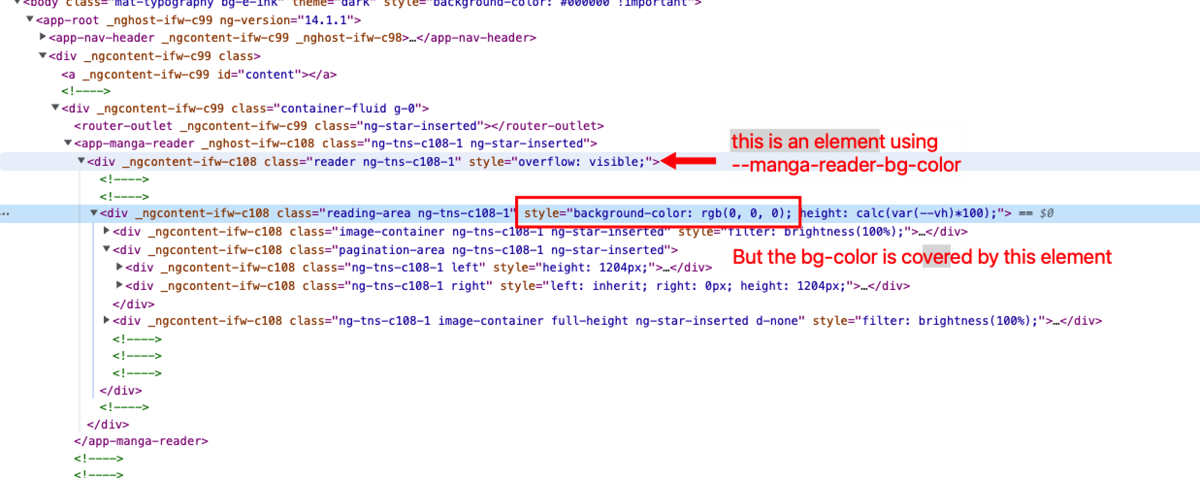 Theme css variable `--manga-reader-bg-color` not working · Issue #1528 · Kareadita/Kavita · GitHub