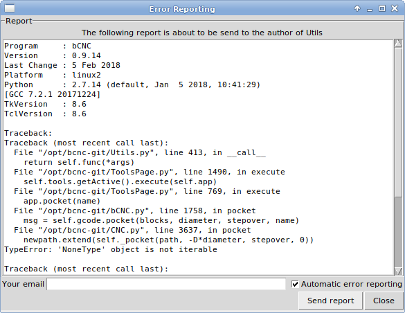 Error reporting endpoint seems to be offline · Issue #824 · vlachoudis/bCNC · GitHub