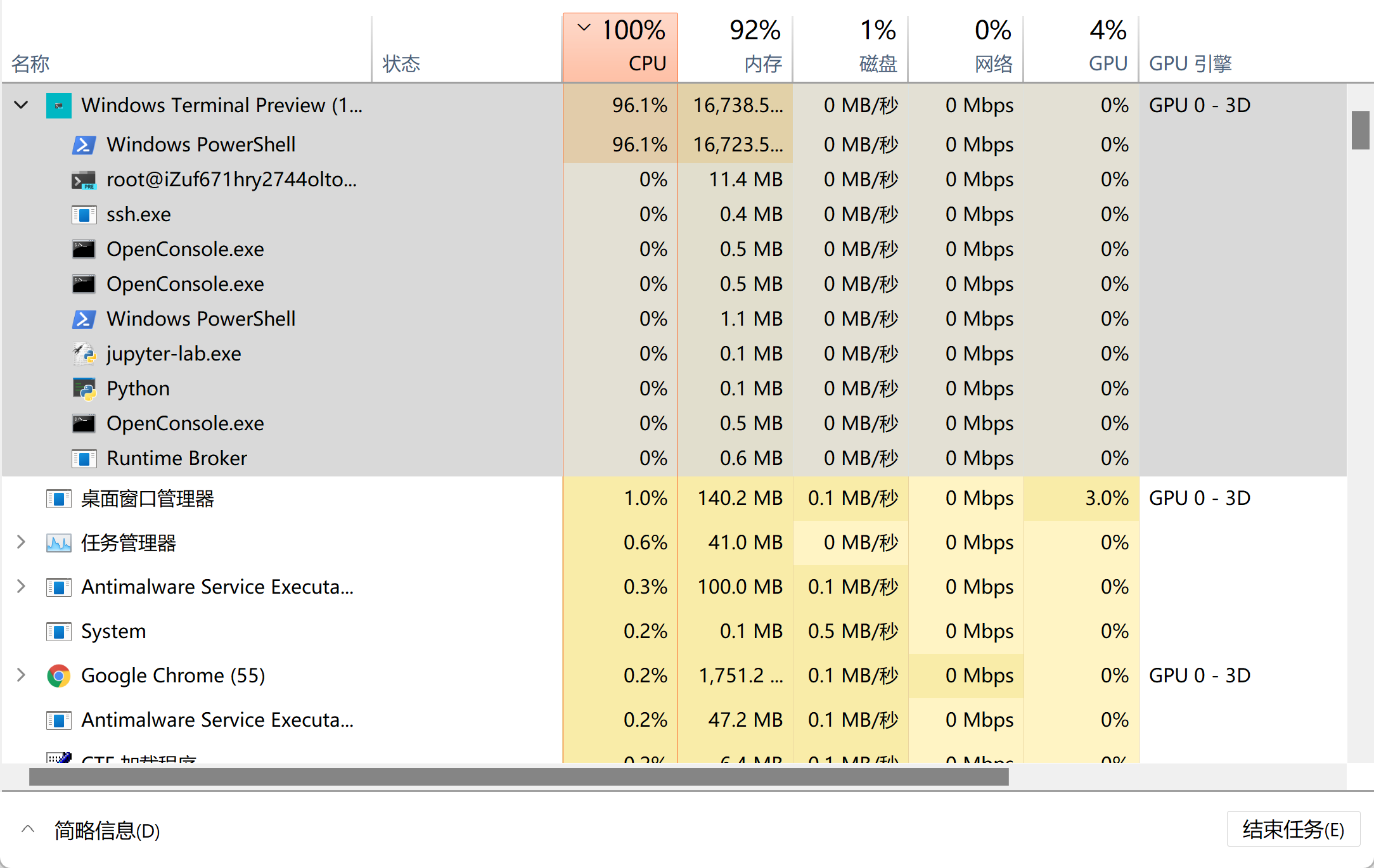 Launched Terminal Sudden Powershell Takes A High Cpu · Issue 11543