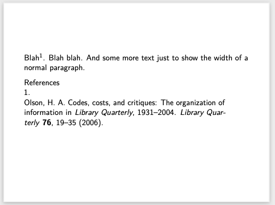 Beamer: \CSLLeftMargin and \CSLRightInline boxes not on same line ...