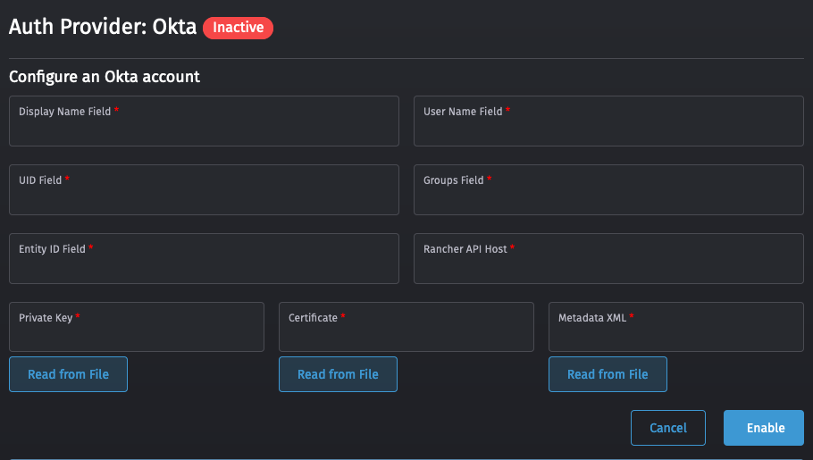 Auth Provider - Entity ID Field shouln't be visible for Okta · Issue #2276 · rancher/dashboard ...