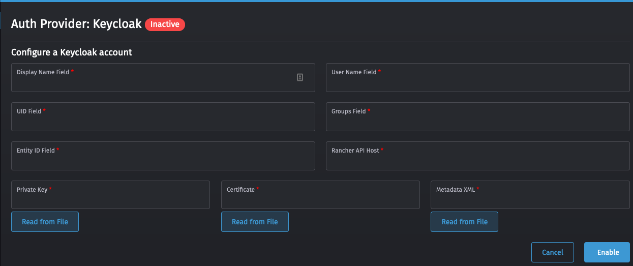 Auth Provider - Keycloak Entity ID Field shouldn't be marked as required in the UI · Issue #2291 ...
