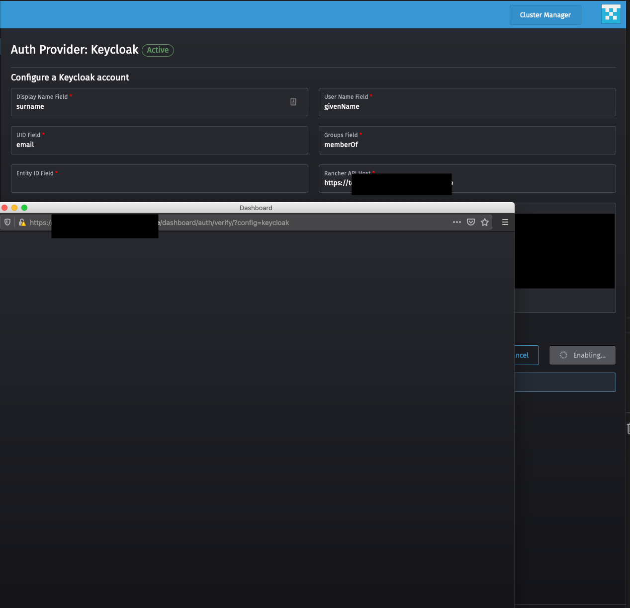 Auth Provider - SAML based auths pop up is not closing during enabling ...