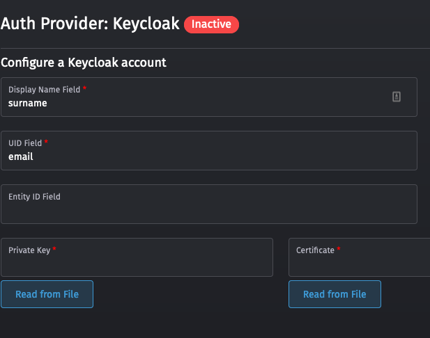 Auth Provider - Keycloak Entity ID Field shouldn't be marked as required in the UI · Issue #2291 ...