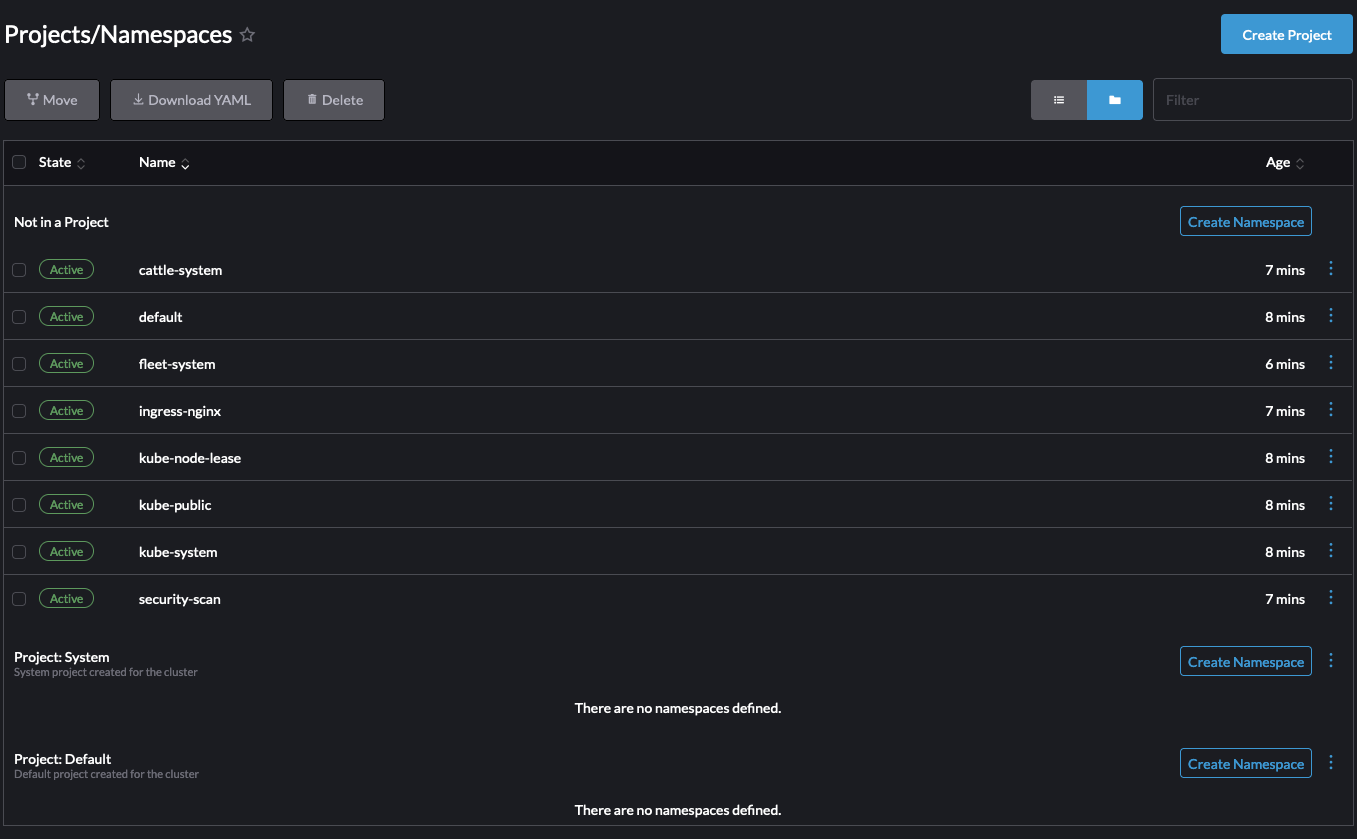 Port Project management functionality from Ember UI · Issue #2500 · rancher/dashboard · GitHub