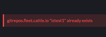 Wrong error message when creating repo with same name in same workspace. · Issue #5345 · rancher ...