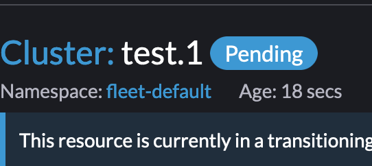 Namespace creation fails if cluster name isn't valid RFC 1123 · Issue #739 · rancher/fleet · GitHub