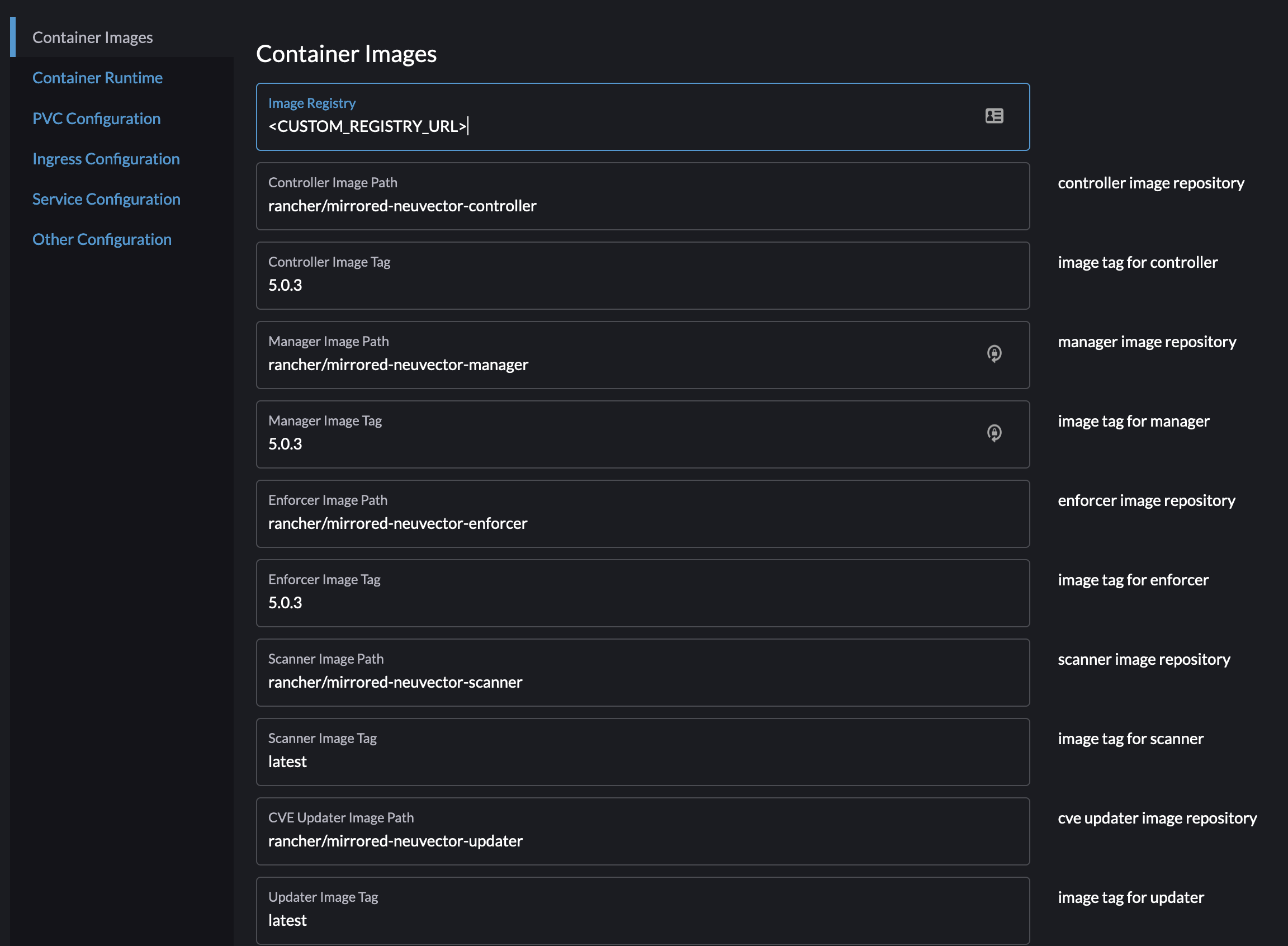 [Bug] - Charts - NeuVector Image Registry setting is not applied and pods are pulling from ...