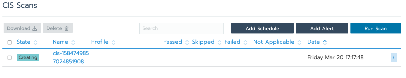 CIS Scan - Rancher should prevent running CIS Scans in clusters with k8s version lower than 1.15 ...