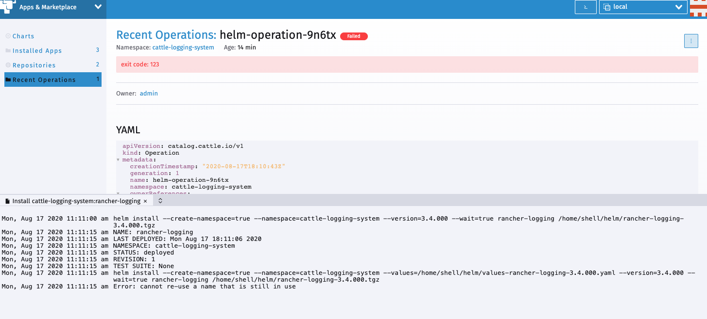 Logging V2 Rancher On Managed Clusters Throwing Error While