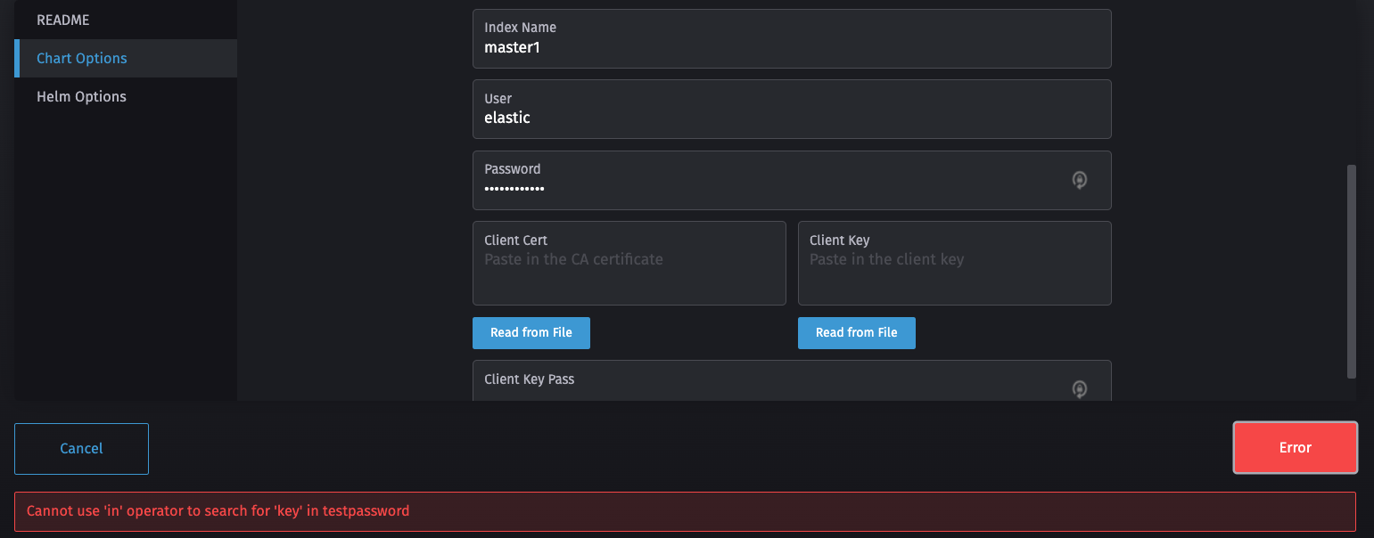 Rancher Logging Error When Configuring Chart Options With Username And Password · Issue 1092