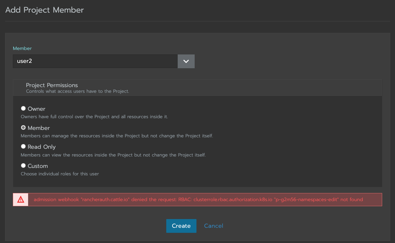 RBAC - Local cluster can't add Project Members as Project Owner · Issue #29236 · rancher/rancher ...