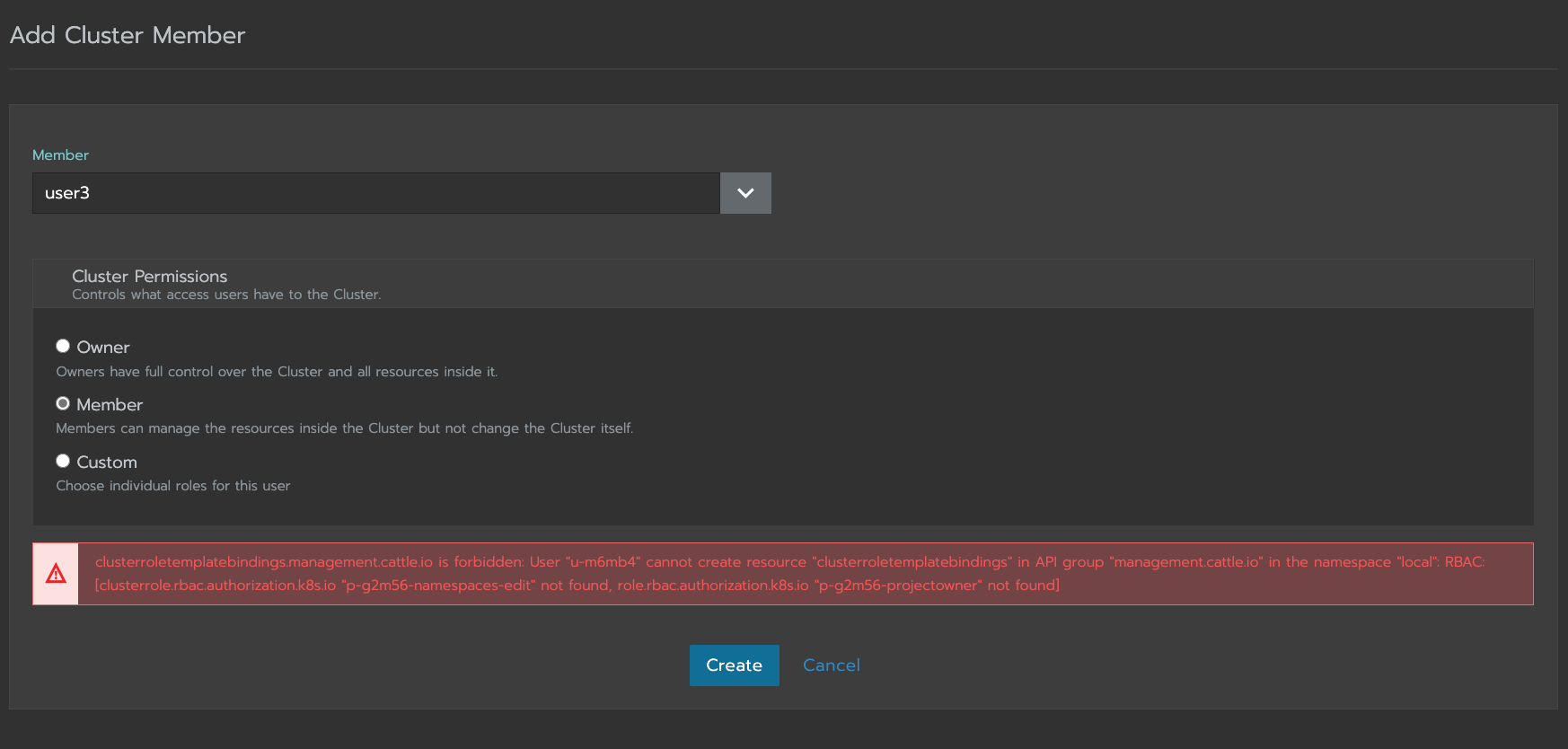 RBAC - Local cluster can't add Project Members as Project Owner · Issue #29236 · rancher/rancher ...