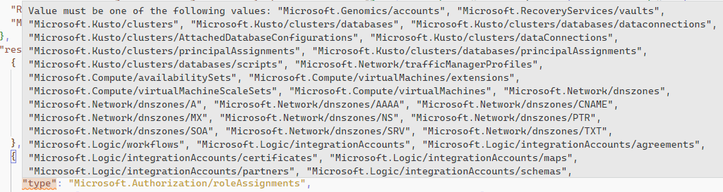 Microsoft Authorization Roleassignments Is Unrecognized Should Be Fixed With New Schema