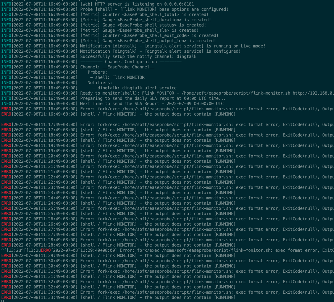 shell content error, no dingding message send · Issue #165 · megaease/easeprobe · GitHub