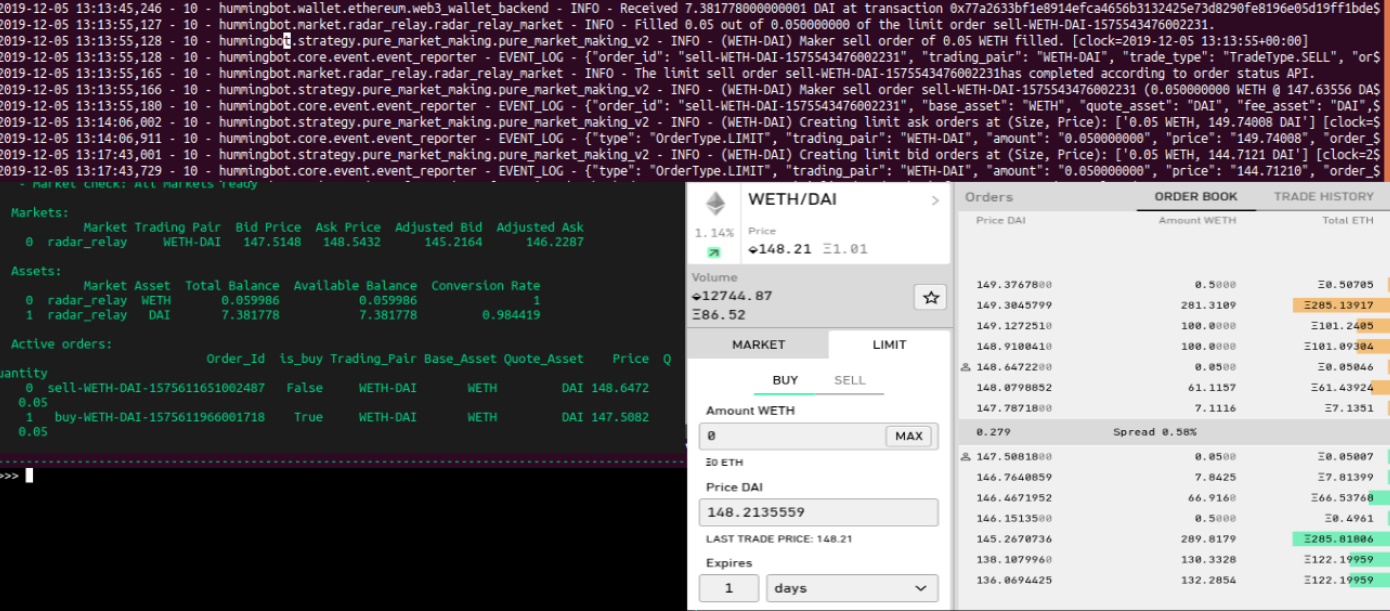 [BUG] Order has been filled on RadarRelay but remains on hummingbot · Issue #1152 · hummingbot ...