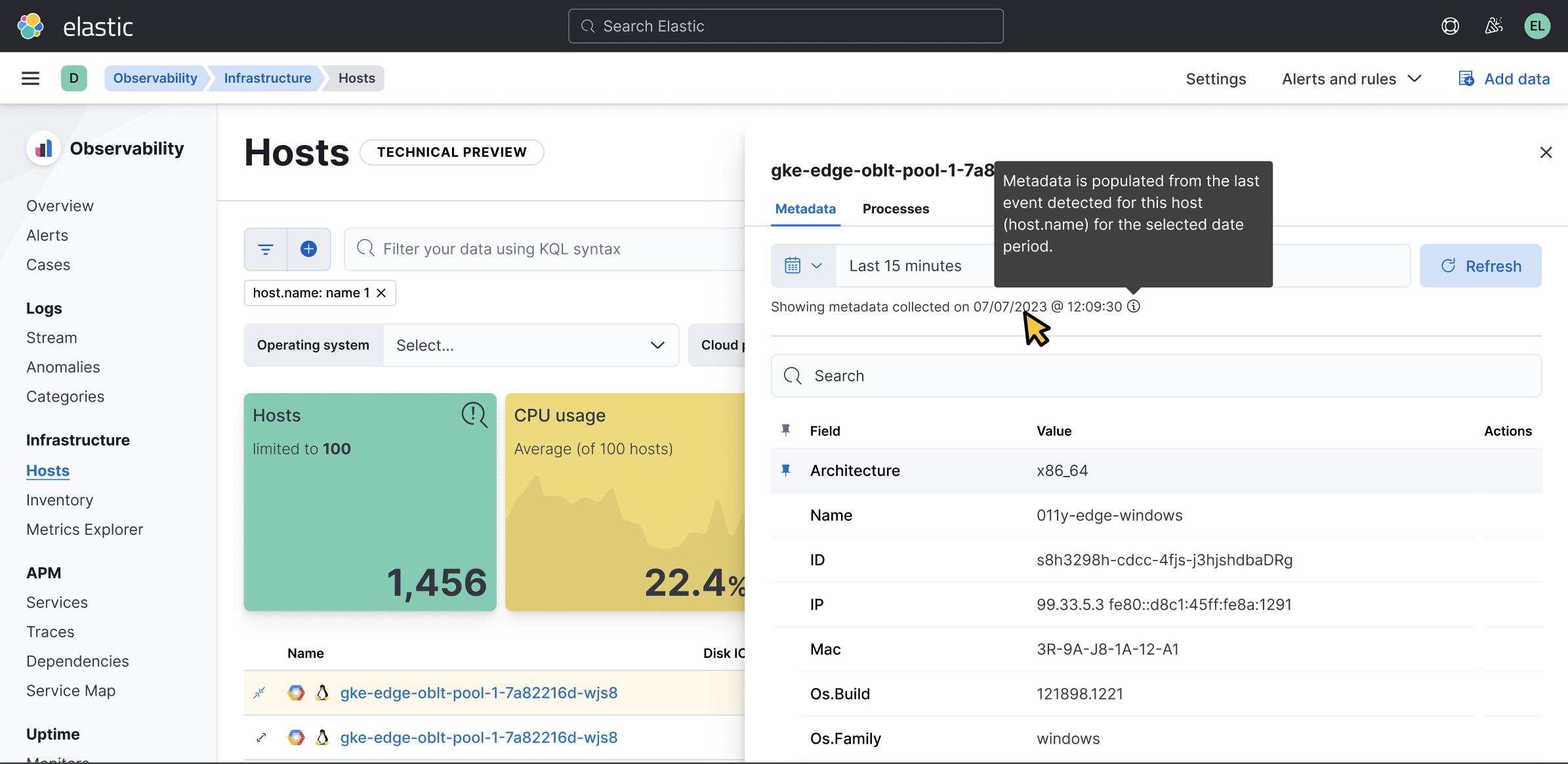 [Infra UI] Add tooltips to Asset Details · Issue #164594 · elastic/kibana · GitHub