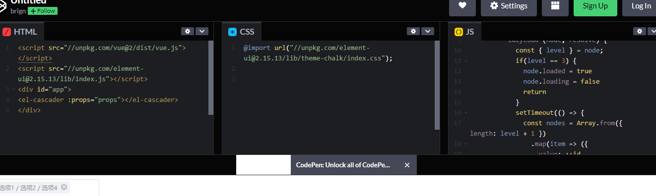 [Bug Report] el-cascader 懒加载且多选模式下，leaf 属性不生效 · Issue #22584 · ElemeFE/element · GitHub