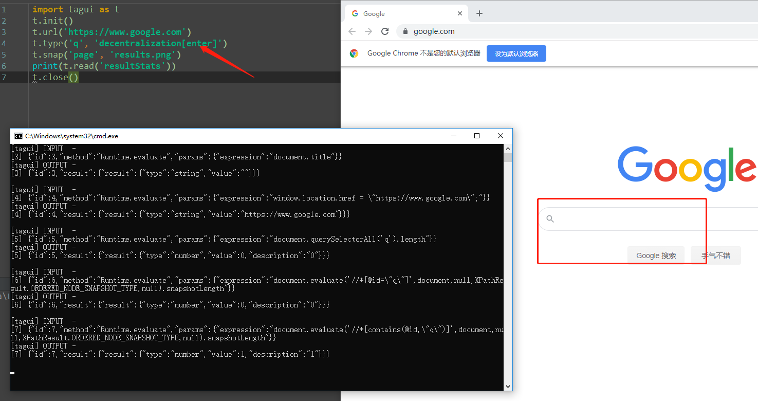 Google example doesn't work - should be webpage rendered differently ...