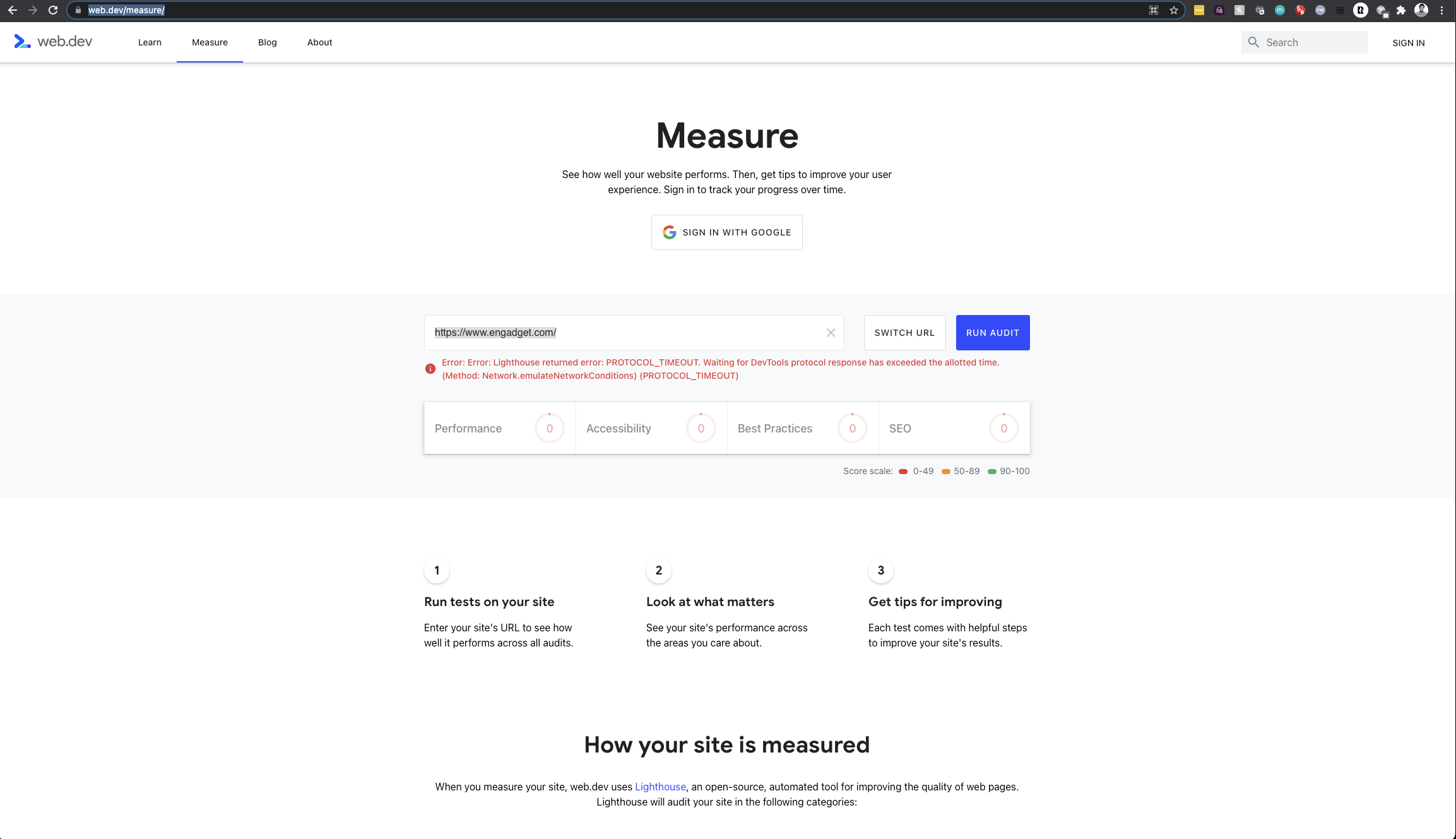 Lighthouse PROTOCOL_TIMEOUT error when analyzing www.engadget.com · Issue #12713 · GoogleChrome ...