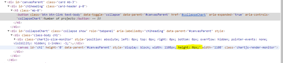 on collapse .show the canvas from chartjs not returning back the original height value · Issue ...