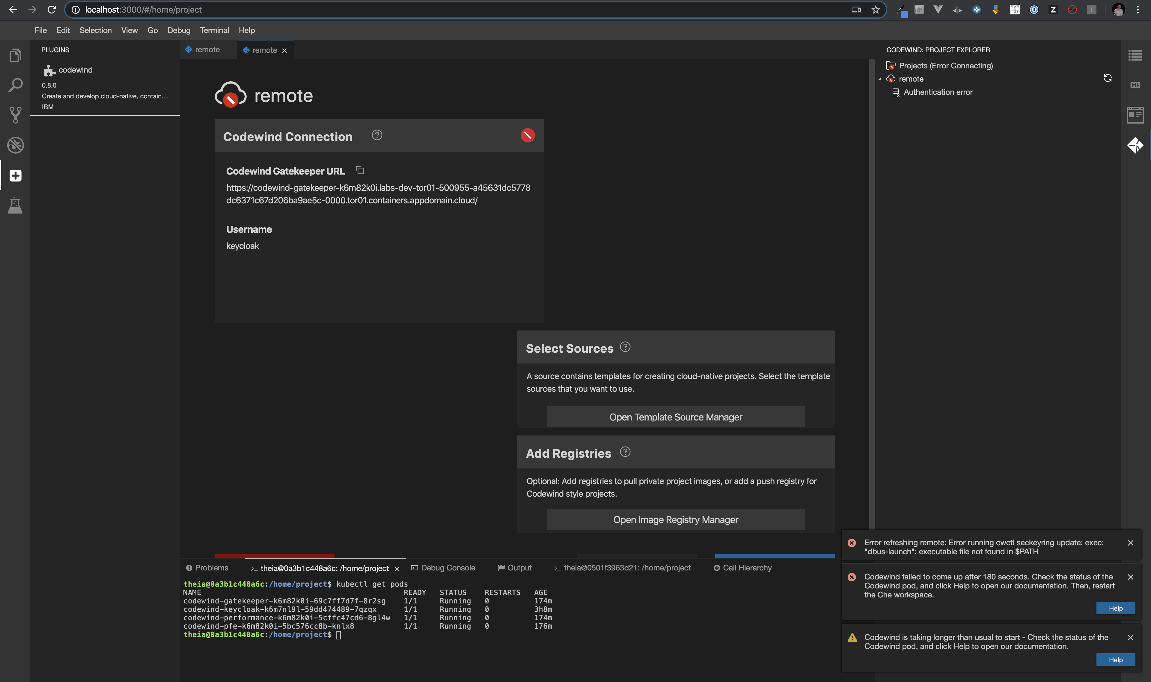 Codewind for VS Code should work in Theia outside of Che · Issue #2202 · eclipse-archived ...
