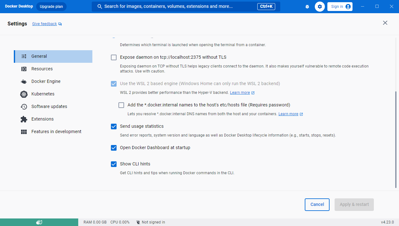 Send Usage Statistics Is Enabled By Default Without User S Knowledge · Issue 13689 · Docker