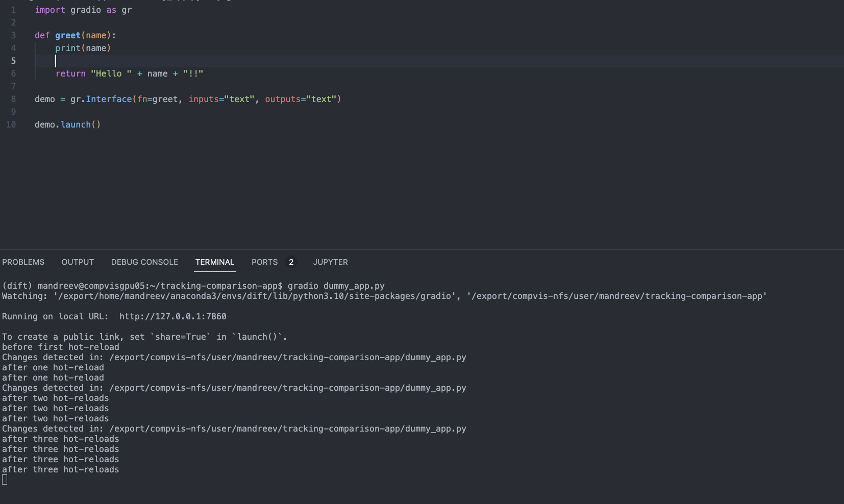 Event handlers duplicate after each auto-reload · Issue #5789 · gradio-app/gradio · GitHub