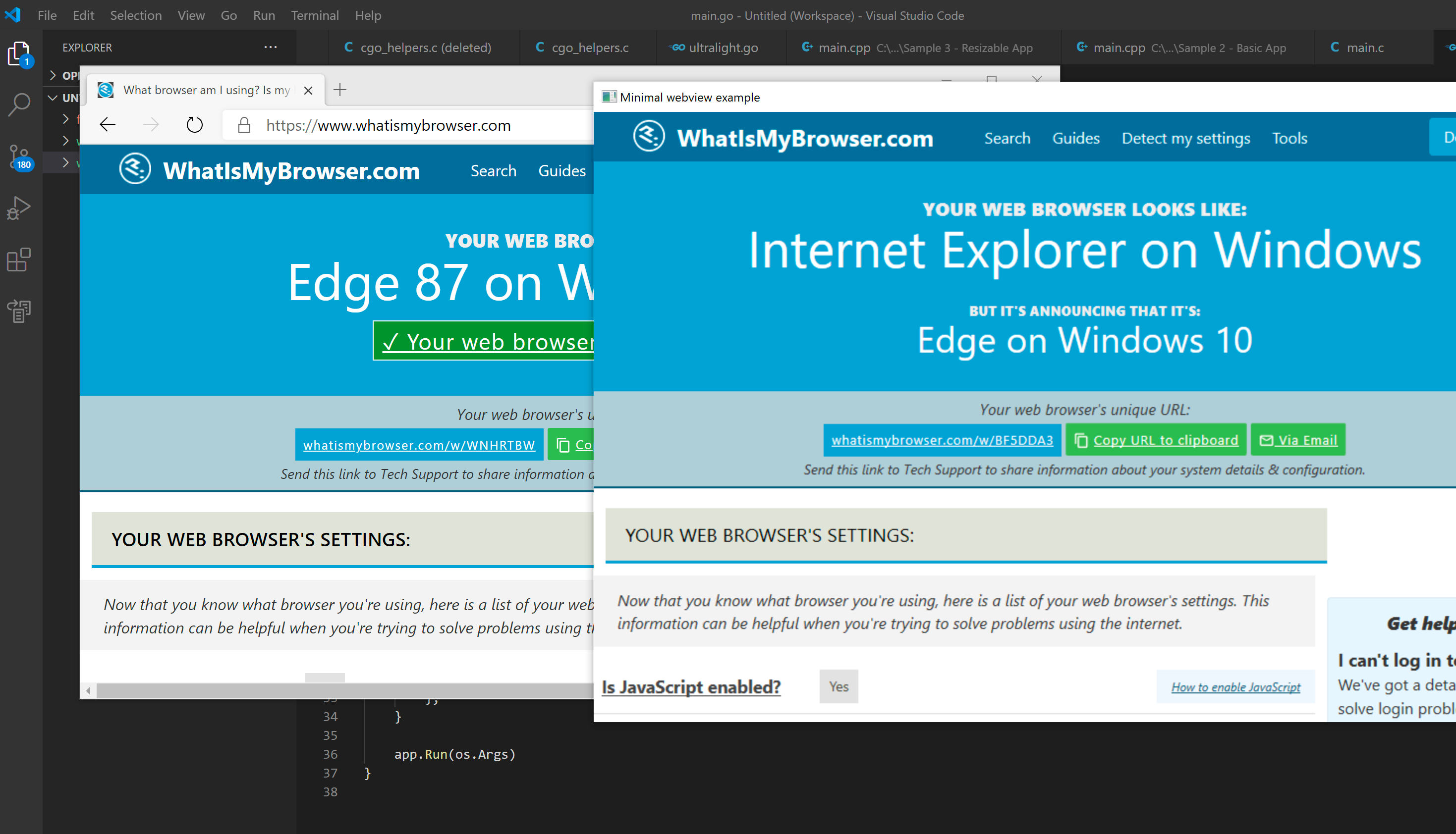 Edge version of the webview does not match the version installed ...