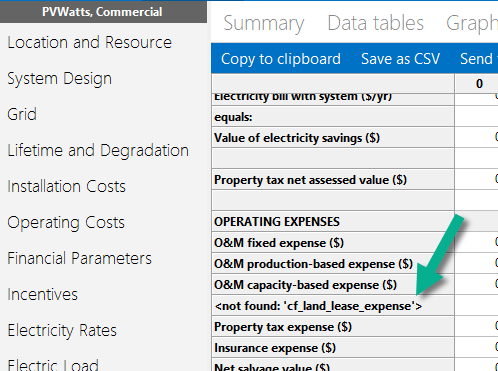Land lease variable in cash flowfor PVWatts Commercial case · Issue #890 · NREL/SAM · GitHub