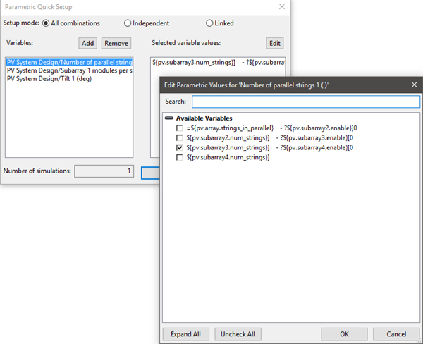 PV System Design variables in parametrics · Issue #134 · NREL/SAM · GitHub