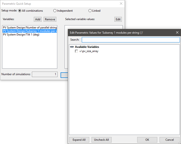 PV System Design variables in parametrics · Issue #134 · NREL/SAM · GitHub