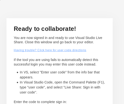 [VS Code] Starting collaboration session: Could not connect to the server. HTTPS connection ...