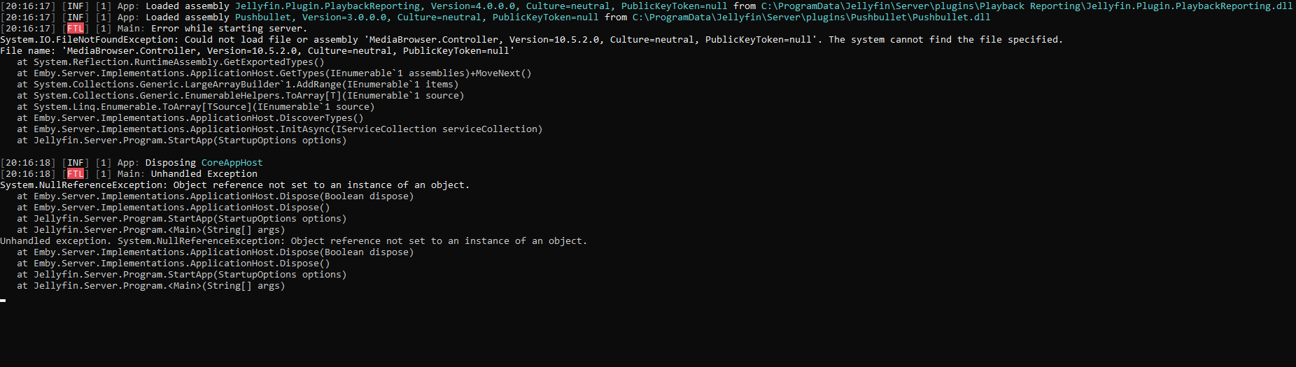 Jellyfin Crashing Pushbullet 3.0.0.0 (Release) · Issue #9 · jellyfin-archive/jellyfin-plugin ...