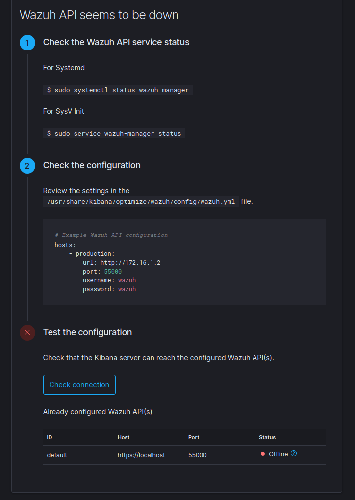 Wazuh API seems to be down · Issue #2617 · wazuh/wazuh-dashboard-plugins · GitHub