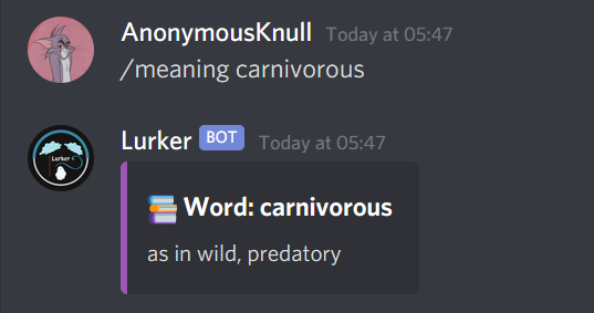 GitHub - jyotirmaypaliwal/Lurker: Simple utility Discord bot built using discord.py wrapper.