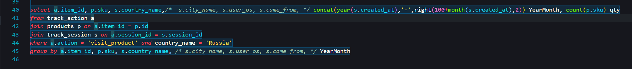 sql queries in .sql files get some strange blue hightlight... · Issue #592 · mtxr/vscode ...