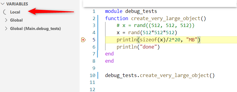 debugger hangs with large variables · Issue #2520 · julia-vscode/julia ...