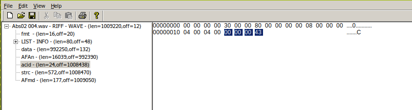 Cannot get the ACID data out of a wav file · Issue #771 · libsndfile/libsndfile · GitHub