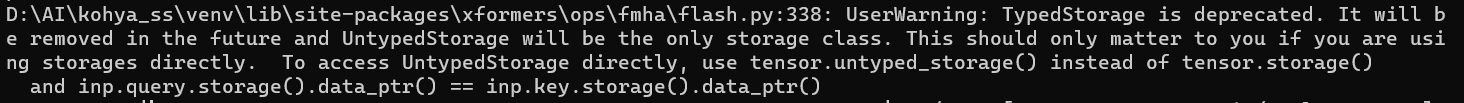 UserWarning: TypedStorage is deprecated · Issue #678 · bmaltais/kohya_ss · GitHub
