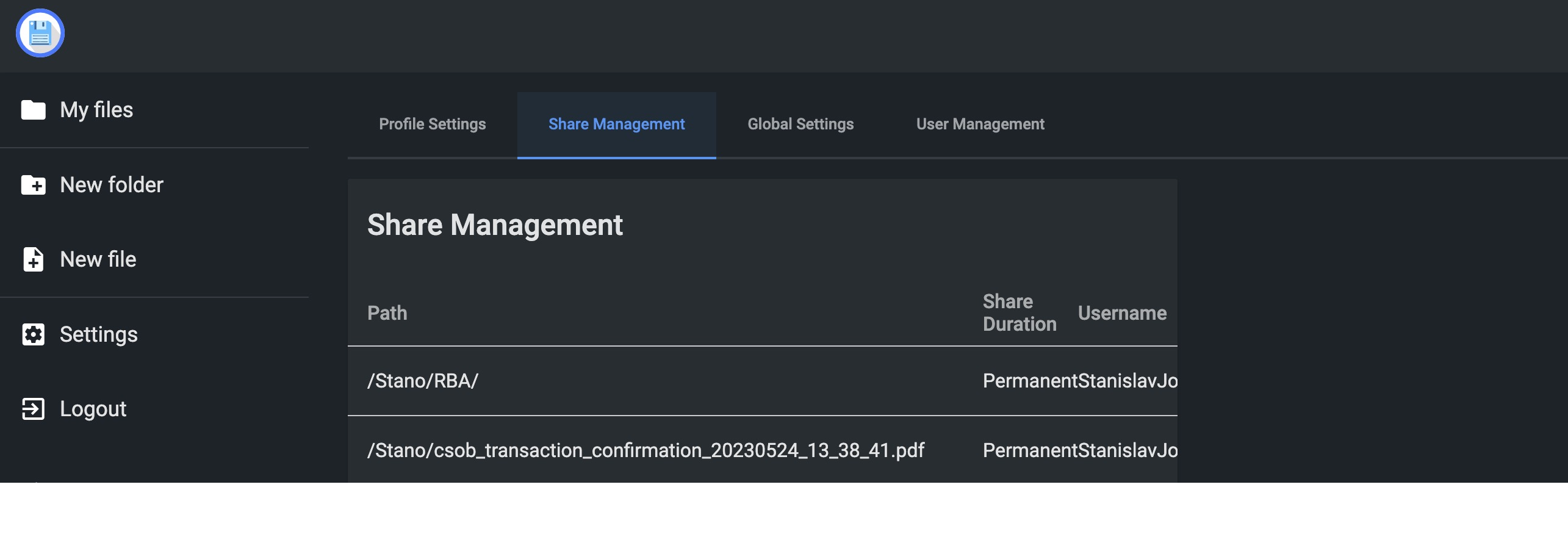 Share Management - interface issue · Issue #2595 · filebrowser/filebrowser · GitHub